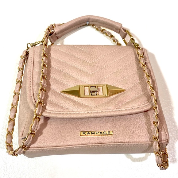Rampage | Bags | Blush Pink Quilted Satchel Handbag Wdetachable Chain ...